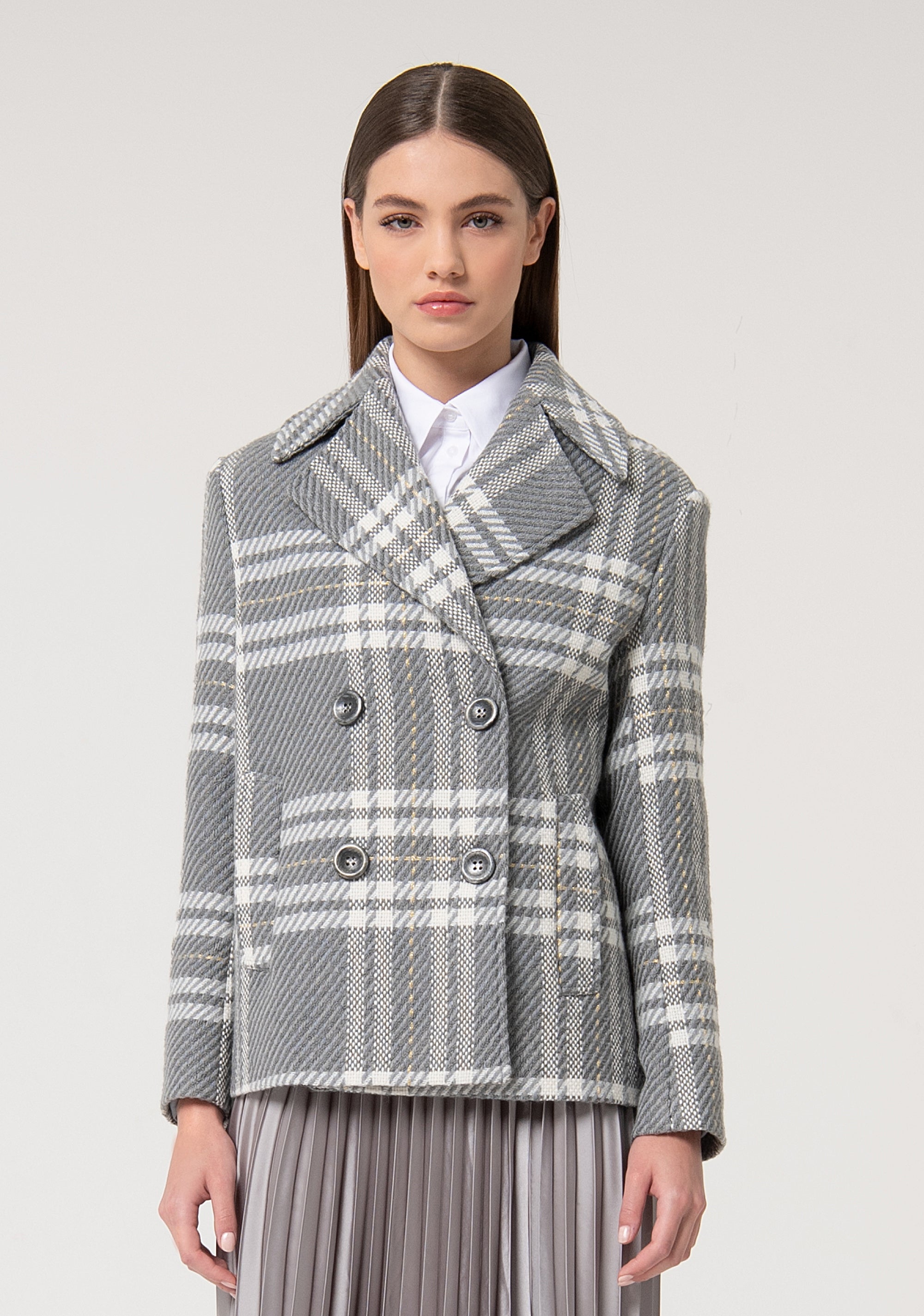 Coat regular fit with square pattern FS24WC1006W75695 FRACOMINA