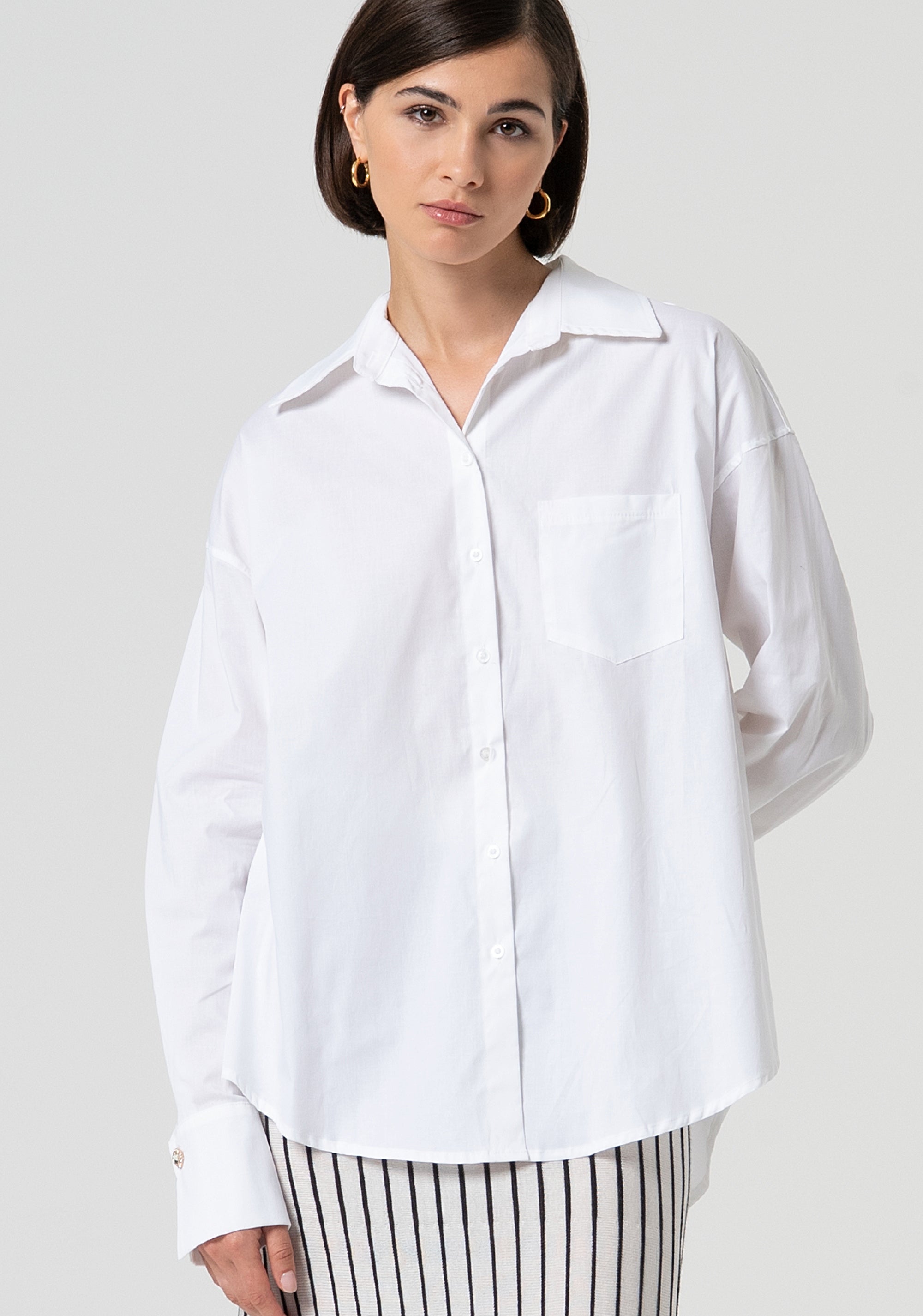 Shirt over fit made in popeline FS25ST6013W40301 FRACOMINA